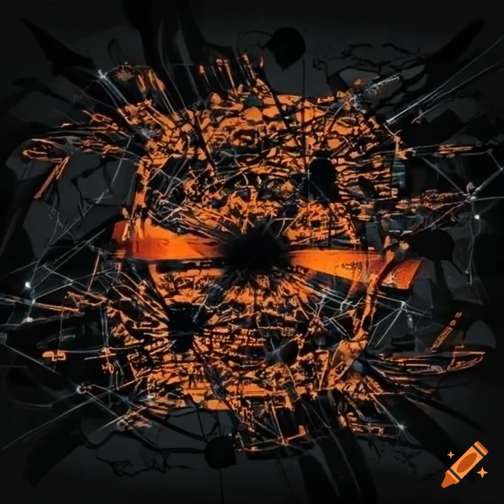Black and orange network map