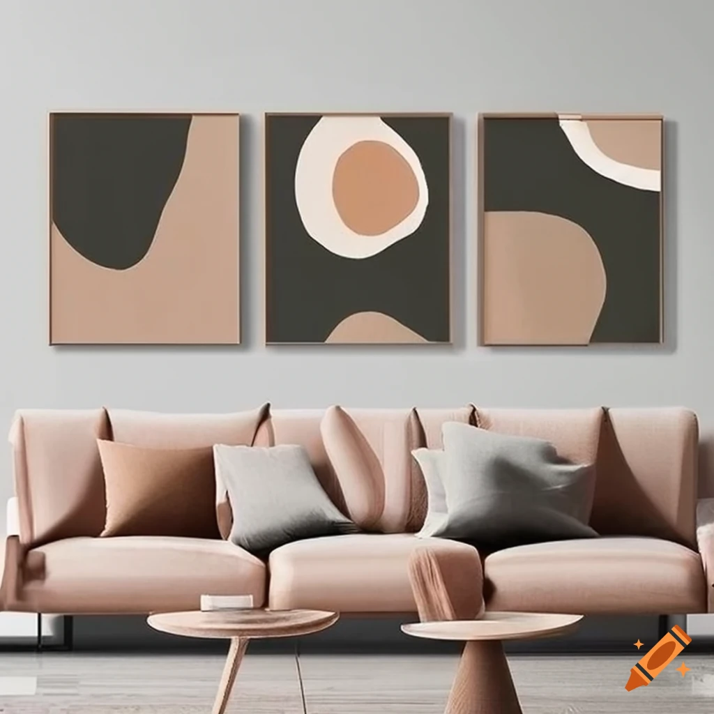 Set of modern minimalist art pieces on Craiyon