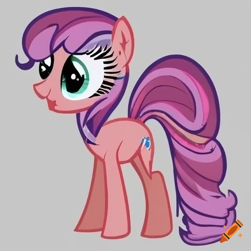 Reference sheet for a my little pony character on Craiyon