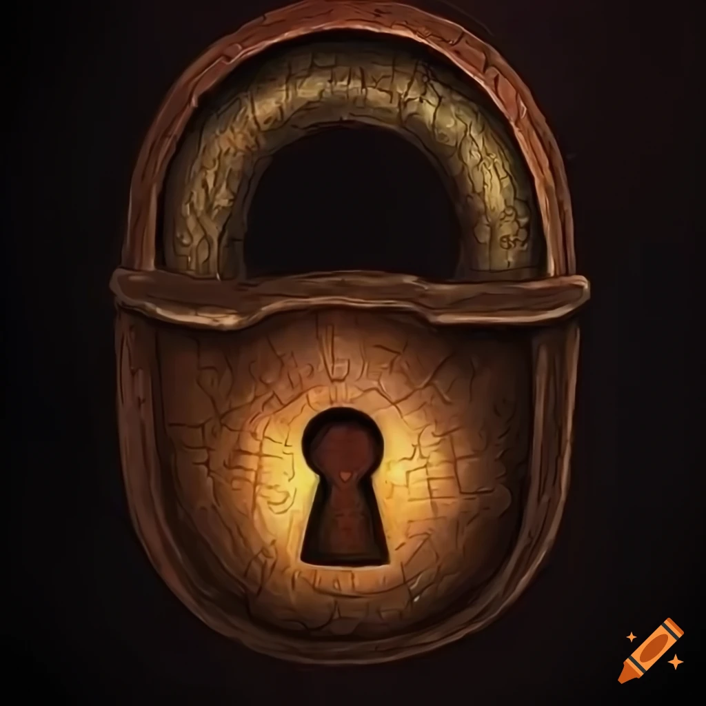 Photorealistic padlock with a keyhole