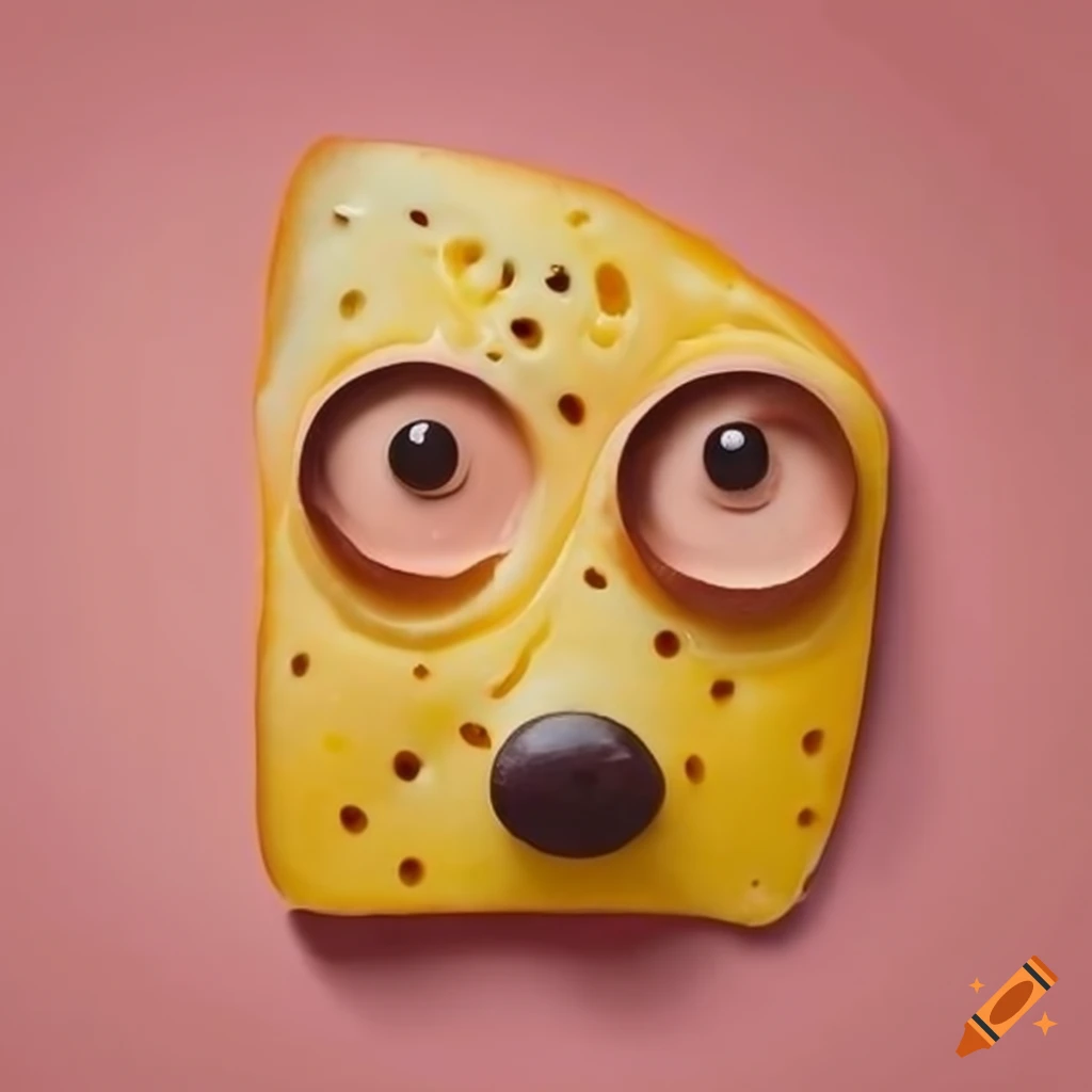 Cheese dog face sculpture