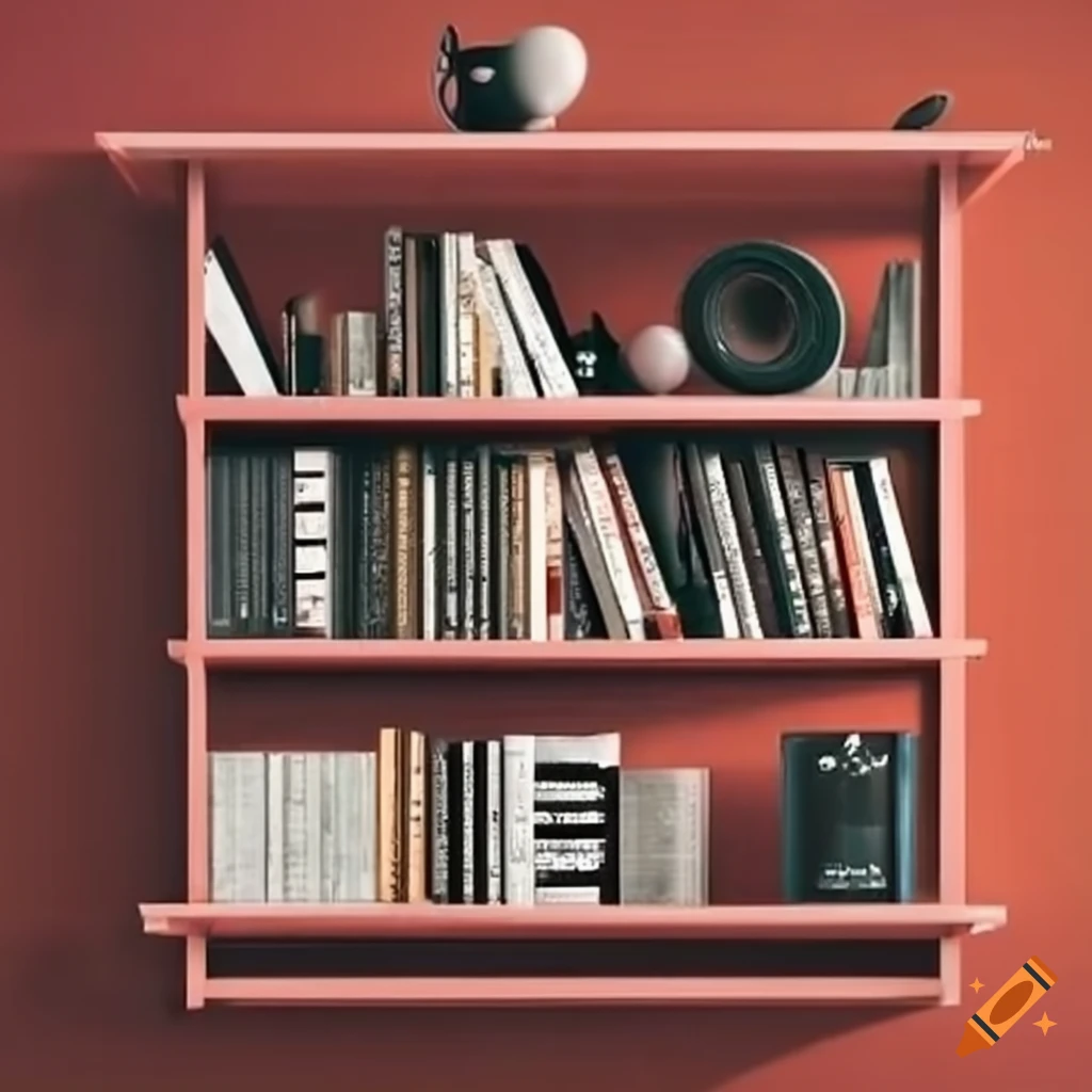 Bookshelf filled with books on Craiyon