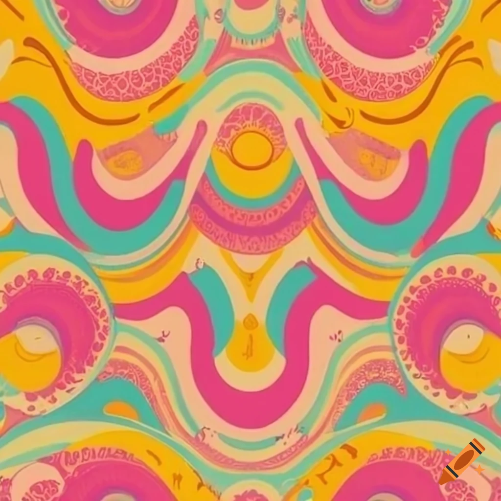 Retro groovy pattern background on Craiyon