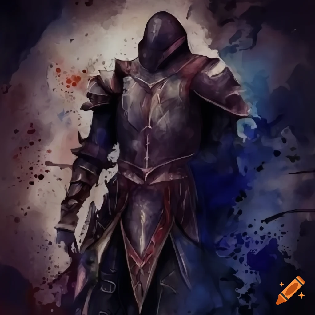 Illustration of a raven knight on Craiyon