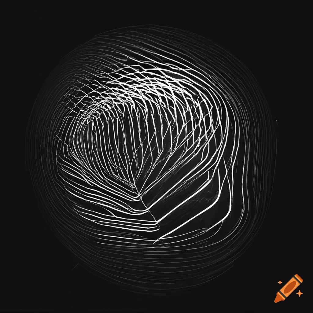 White geometric shape on black background on Craiyon