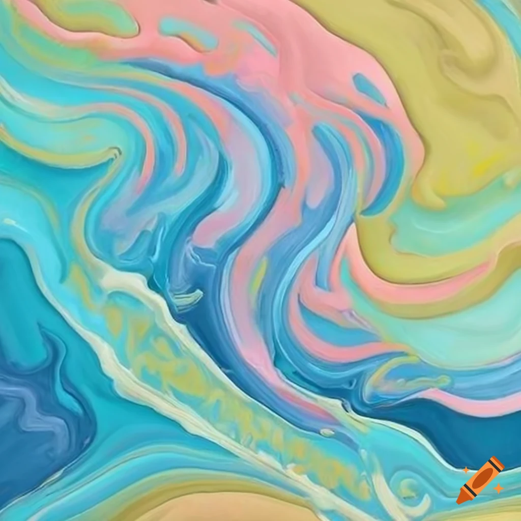 Detailed art deco abstract painting in pastel colors on Craiyon