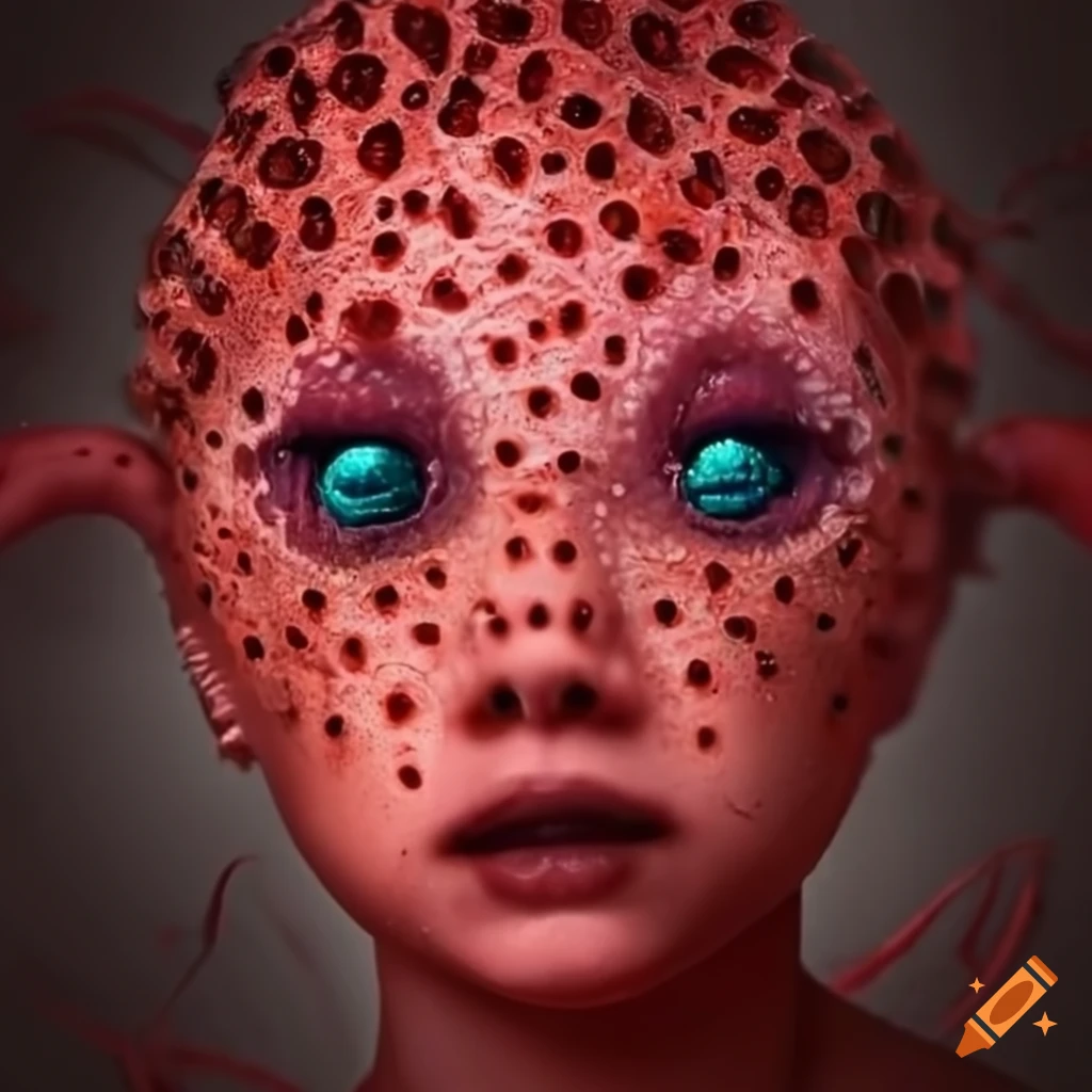 Artistic representation of Trypophobia and Arachnophobia on Craiyon