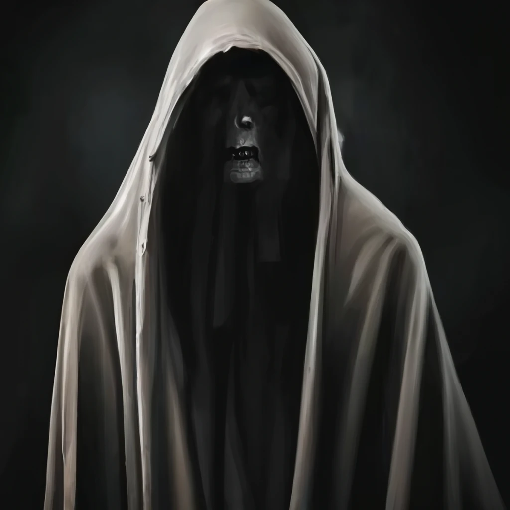 Ghostly figure in torn black robes