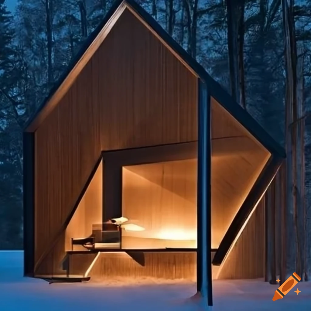 Modern minimalist cabin on Craiyon