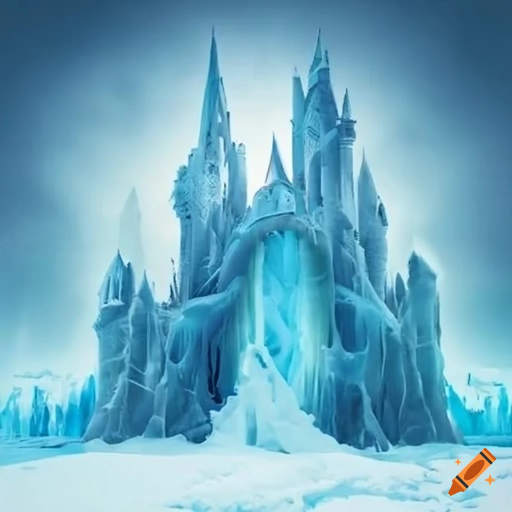 Castle made of ice on Craiyon
