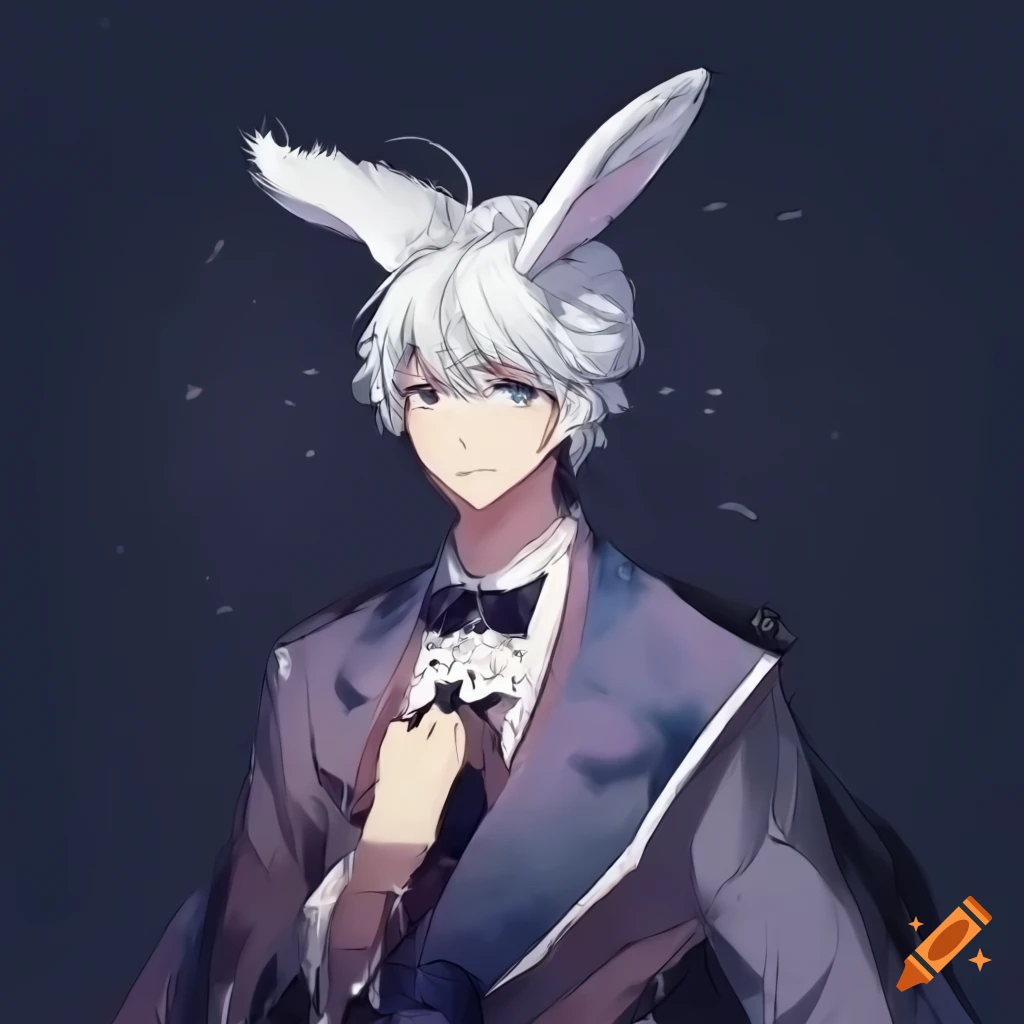 Anime magician with rabbit ears and top hat on Craiyon