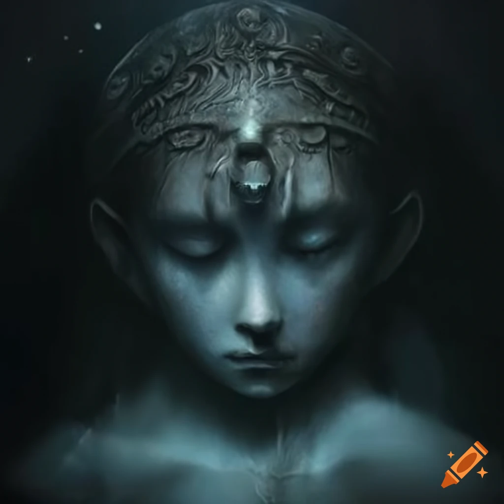 Artistic representation of the god of emptiness on Craiyon