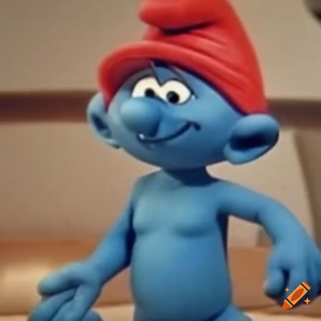 Papa Smurf character from the 80s TV show on Craiyon