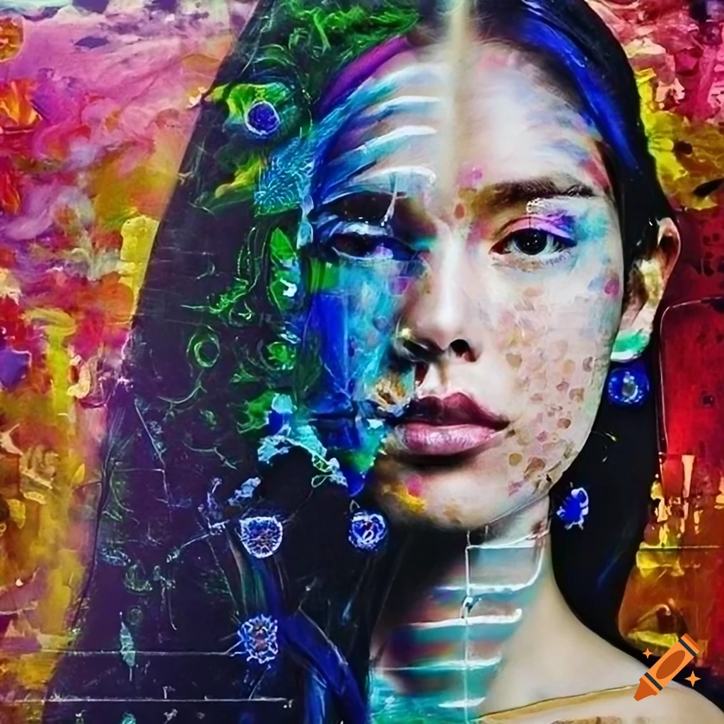 Intricate portrait of an exotic young woman with an extravagant ...