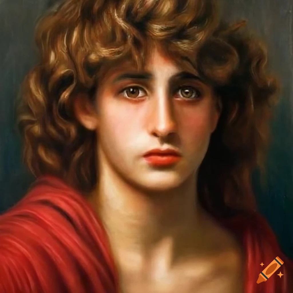 Oil painting of a confident and powerful male greek god on Craiyon