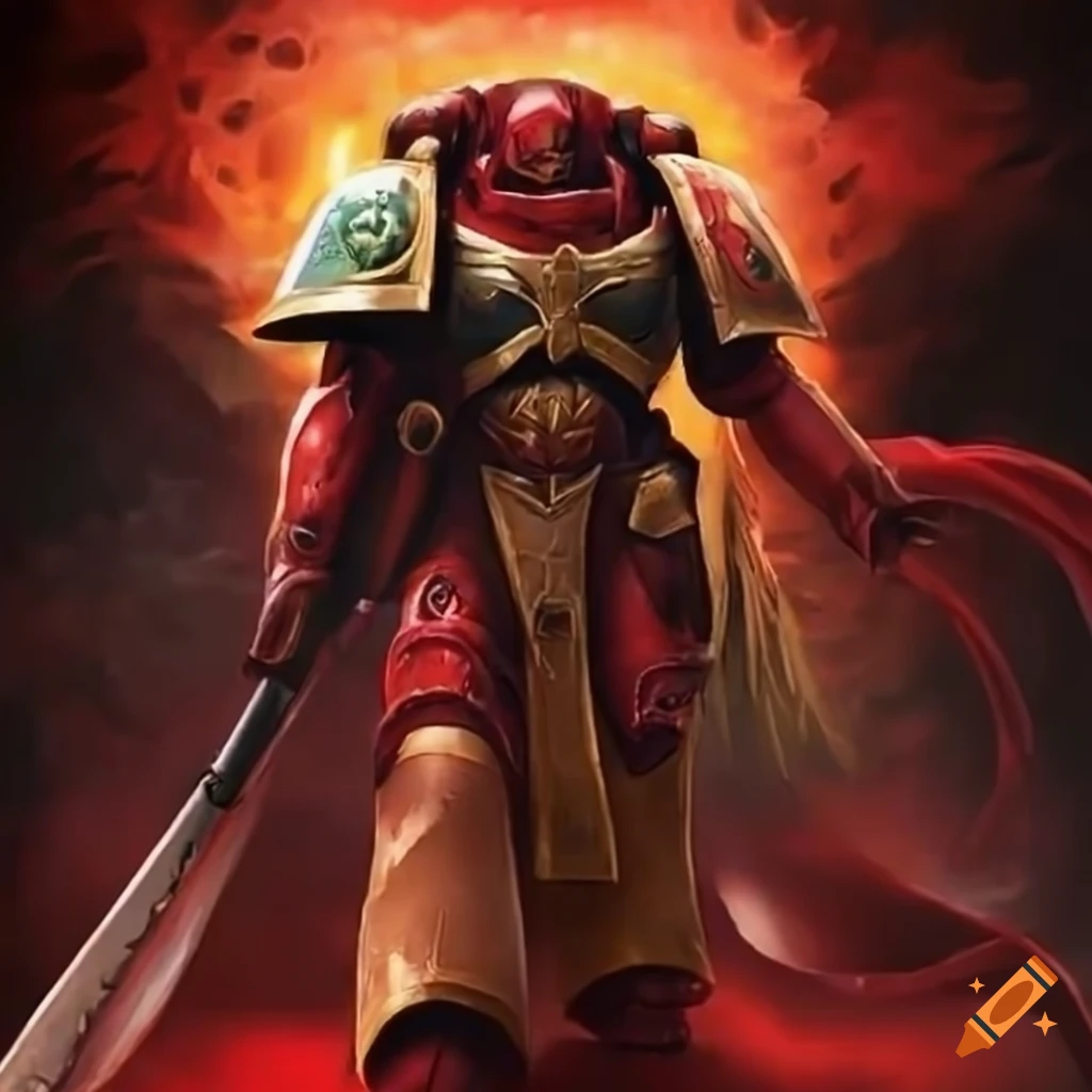 Japanese-style artwork of sanguinus blood angels on Craiyon
