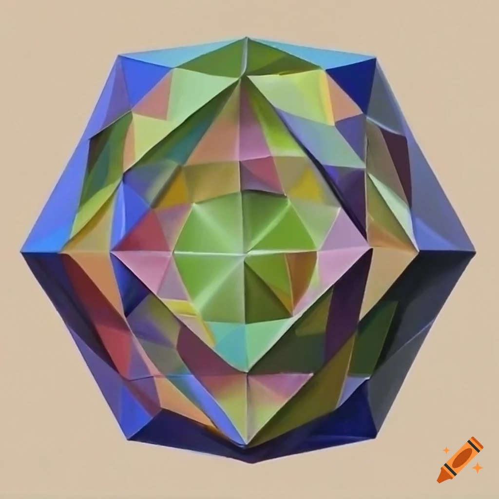 Complex geometric shapes in 3d design on Craiyon