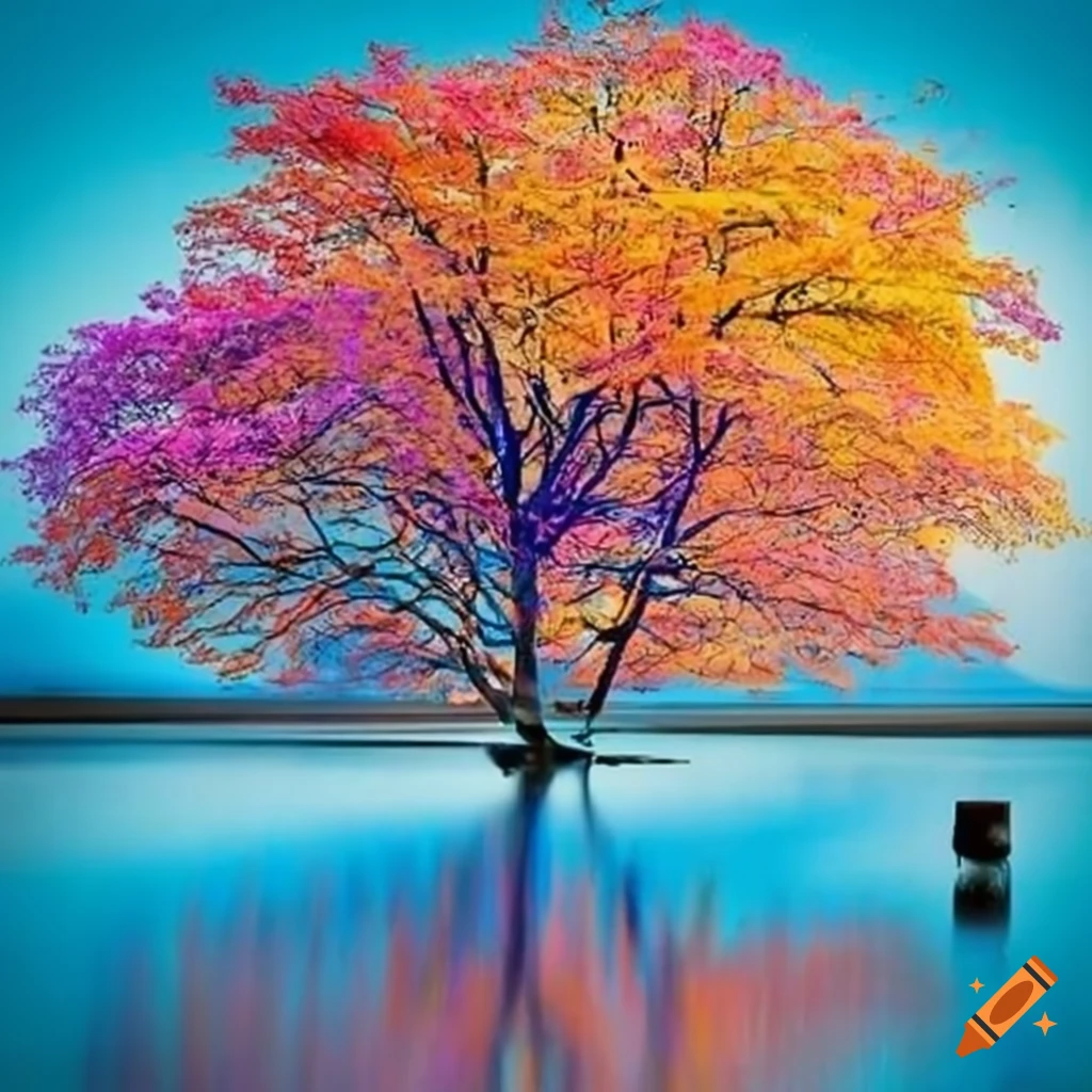 Watercolor painting of a beautiful tree on Craiyon