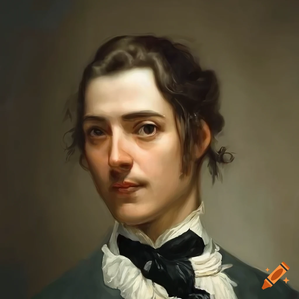 Man in early 19th-century fashion in a romantic oil painting on Craiyon