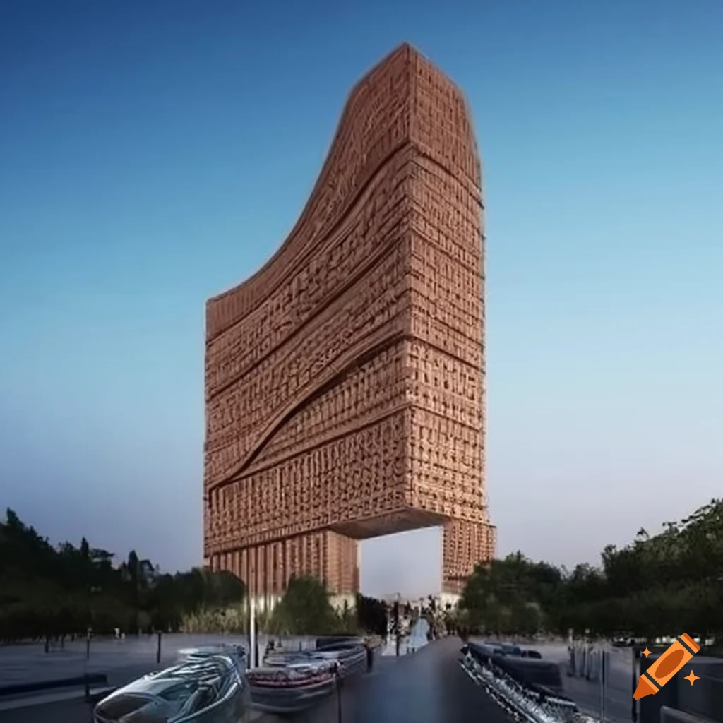 Zaha Hadid-inspired future residential tower in Tehran on Craiyon