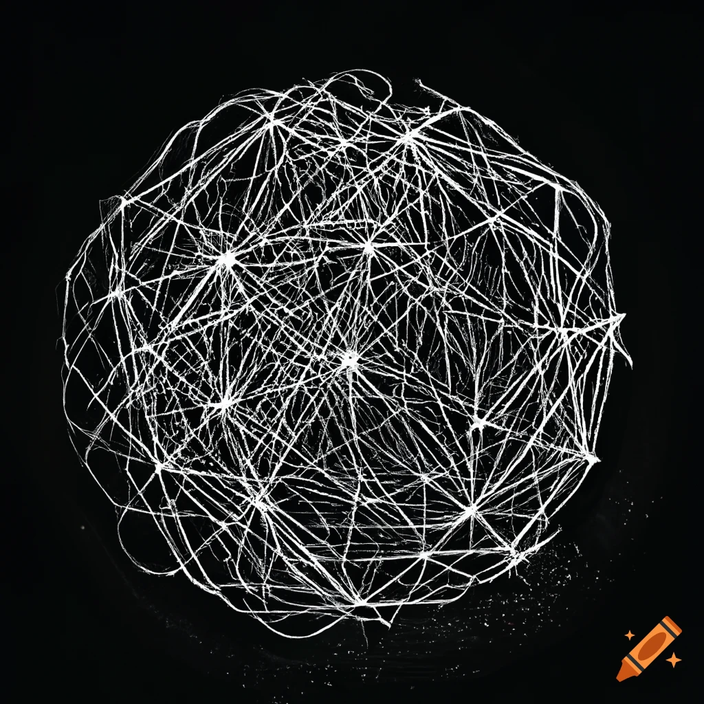 Abstract digital art of network lines