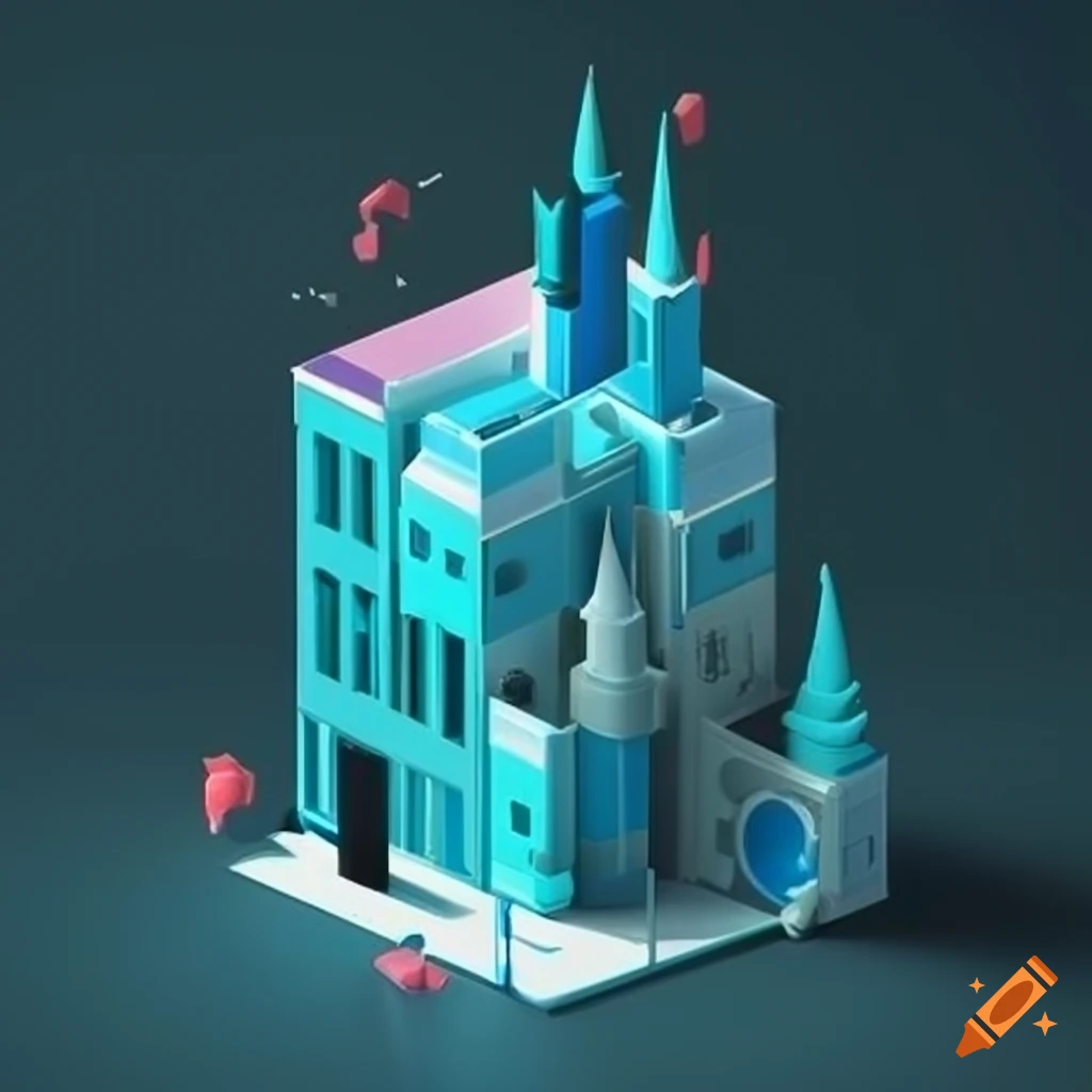 Isometric graphic design on Craiyon