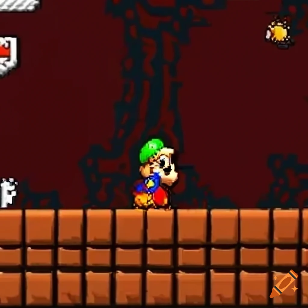 Classic Mario gameplay screenshot on Craiyon