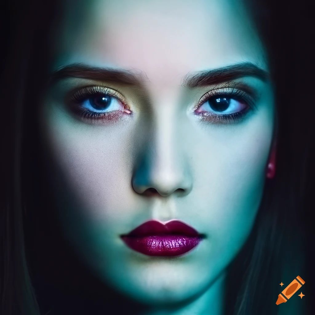 Detailed portrait of an exotic young female model on Craiyon