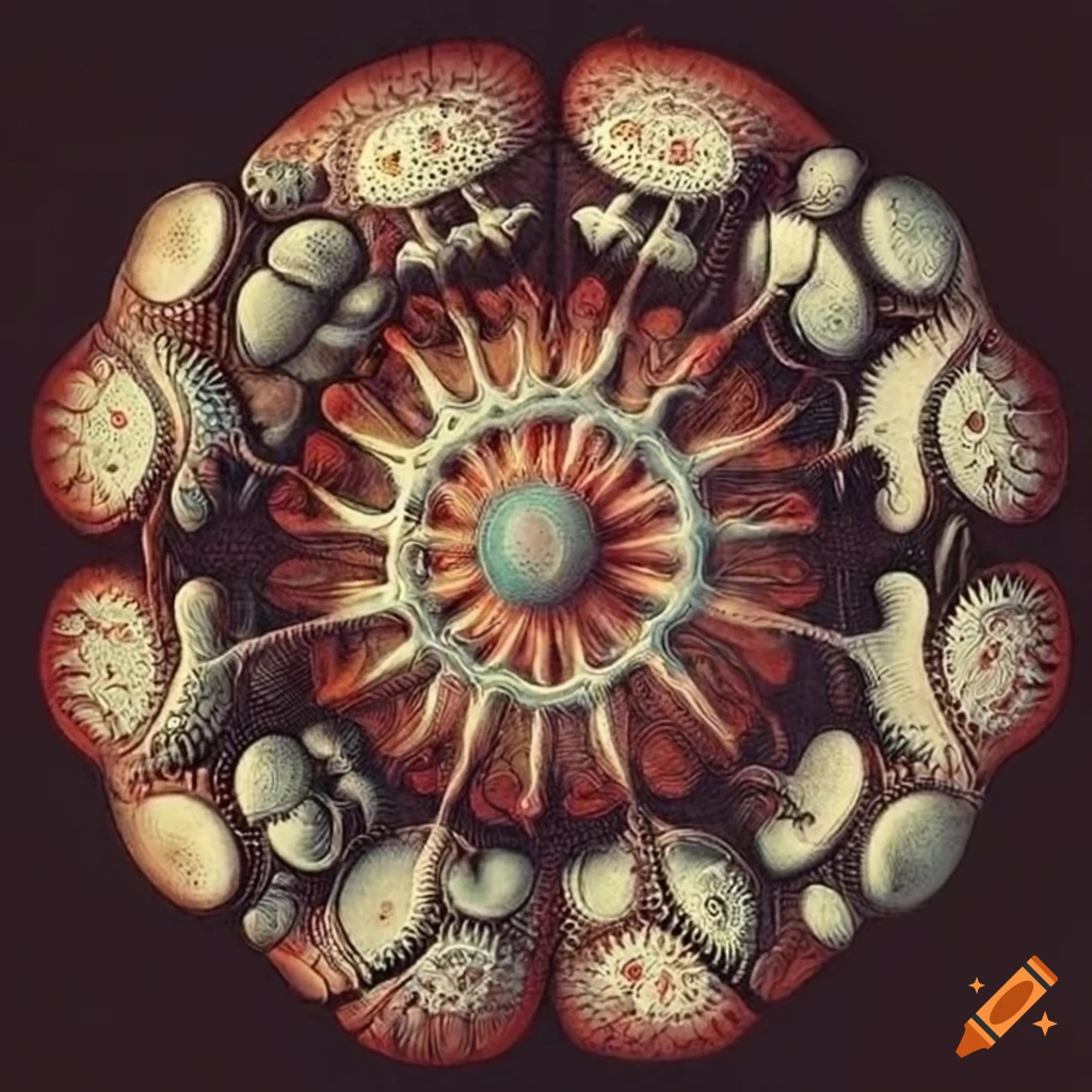 Vintage artwork of alien soul anatomy on Craiyon