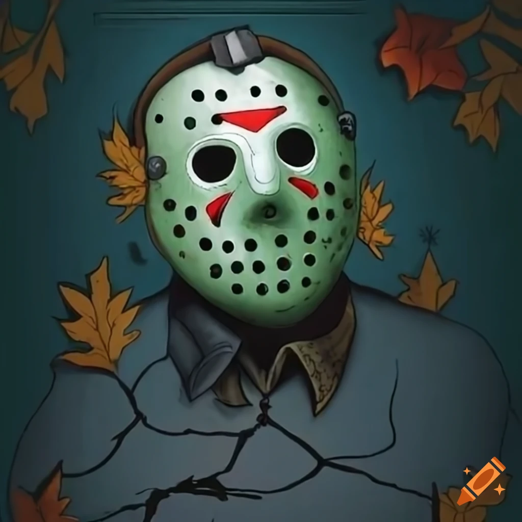 Autumn scene with jason voorhees on Craiyon