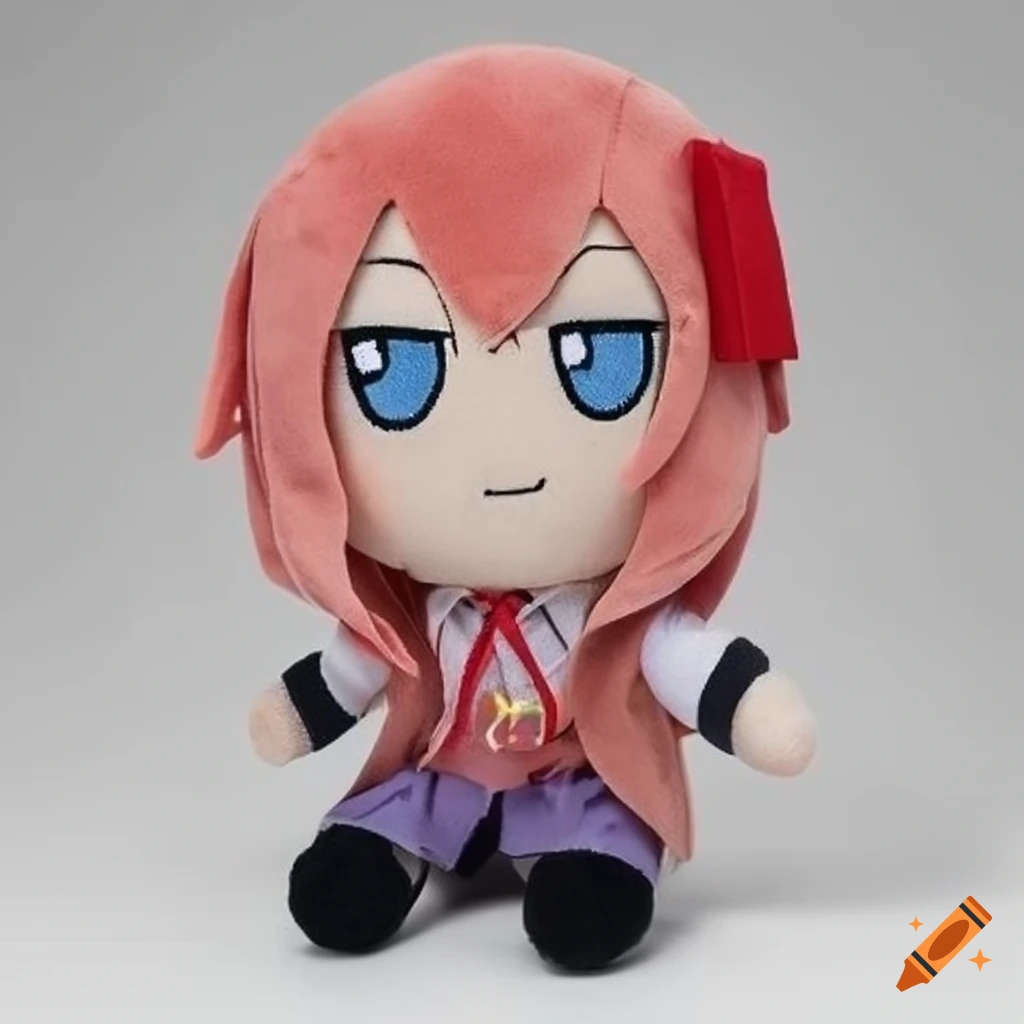 Plush toy of Sayori from Doki Doki Literature Club on Craiyon