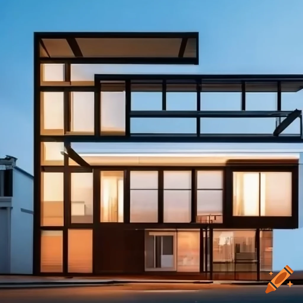 Elegant facade of a three-story building on Craiyon