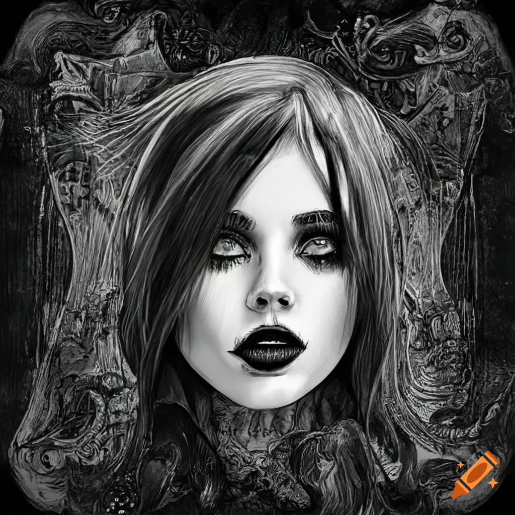 Cover art for a gothic rock album on Craiyon