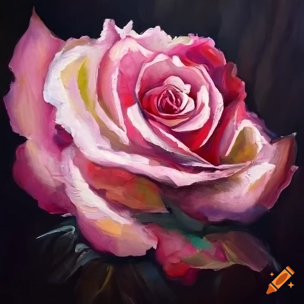 Pink roses painting on Craiyon