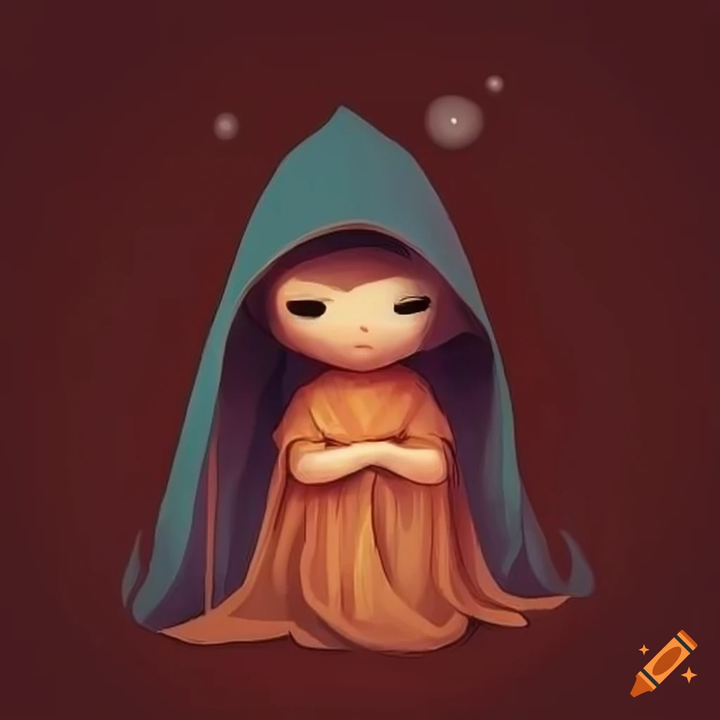 2D art of dream creatures in cloaks on Craiyon