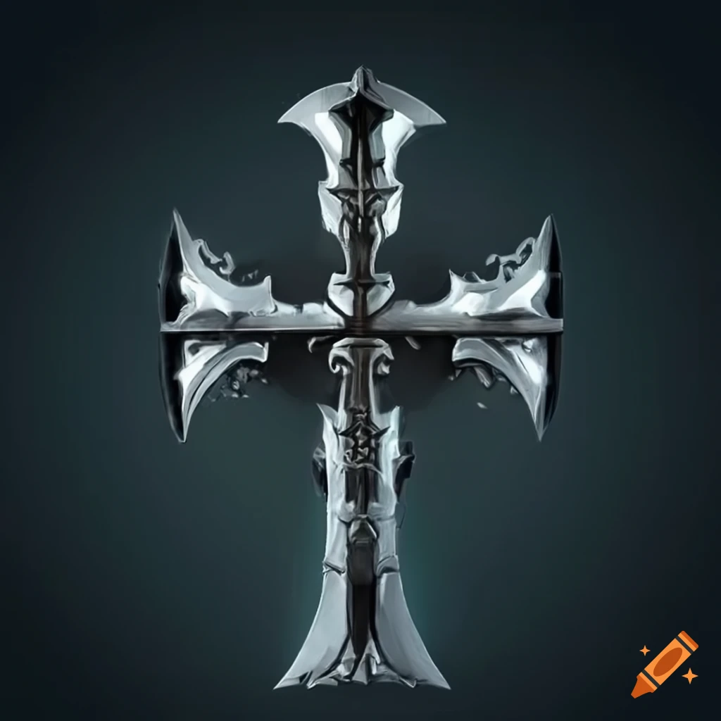 Futuristic templar cross symbol on Craiyon