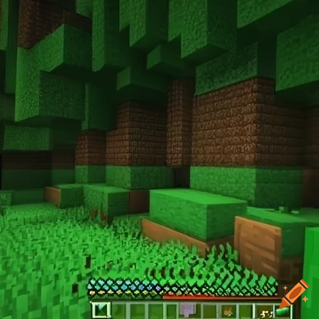 Screenshot of Minecraft exploration on Craiyon