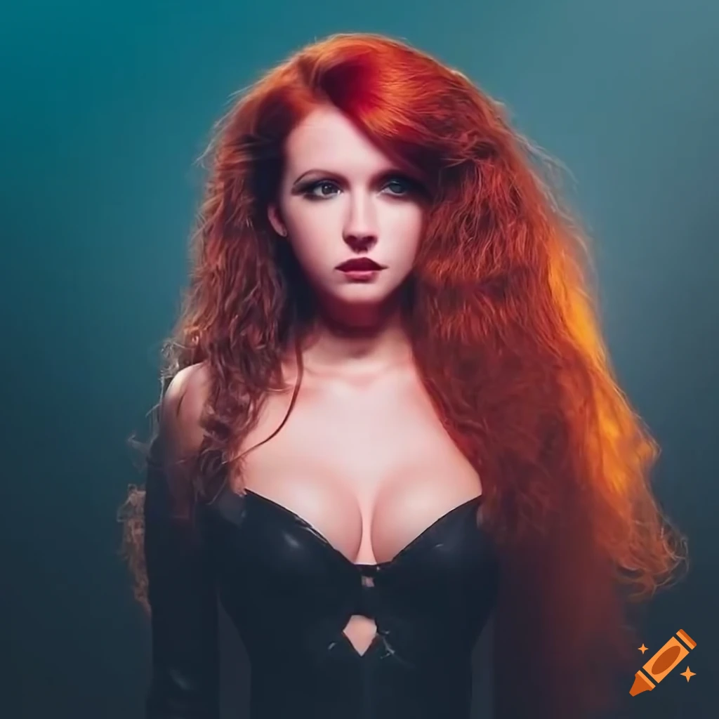 Image of a redhead necromancer girl on Craiyon