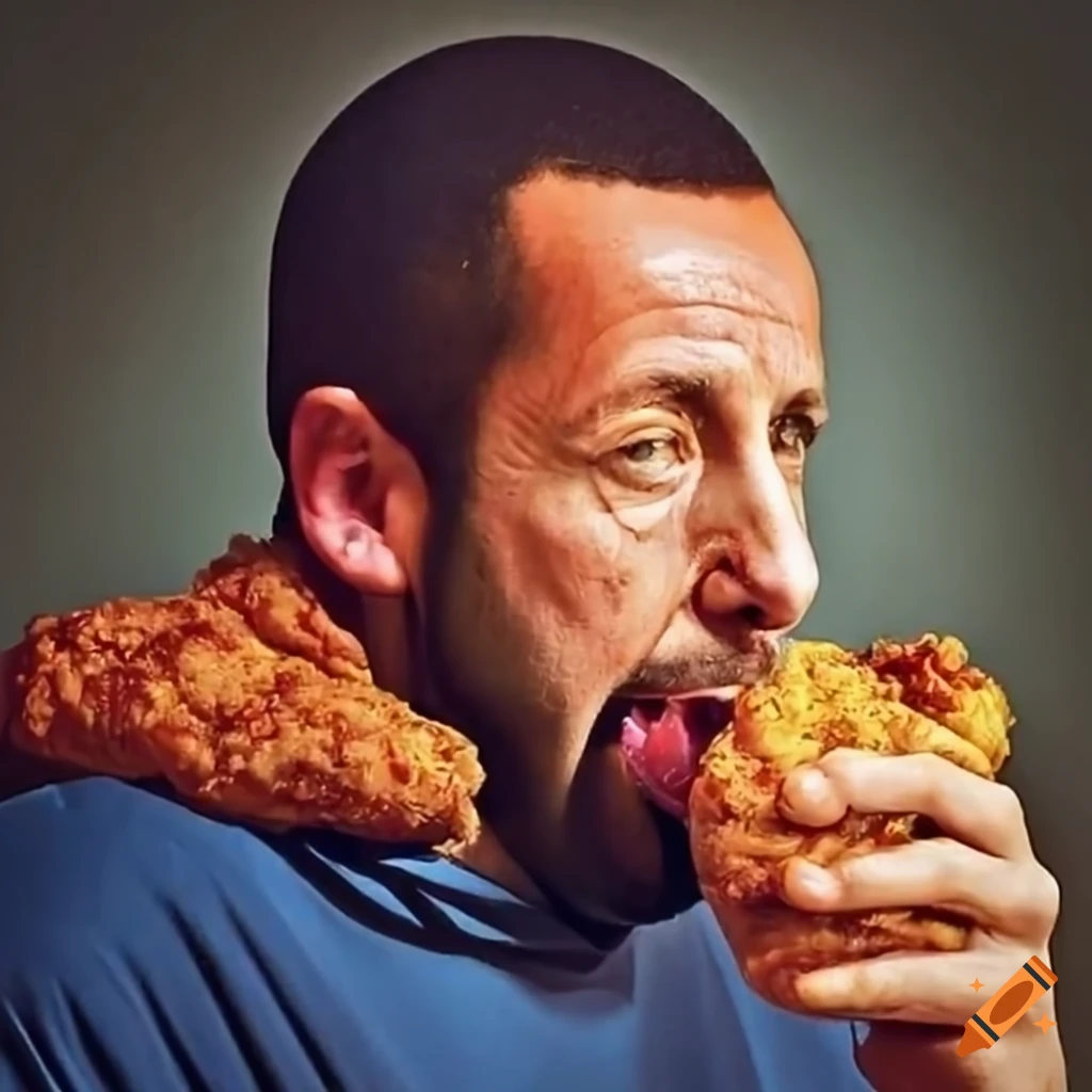 Adam sandler enjoying chicken tenders at applebee's on Craiyon