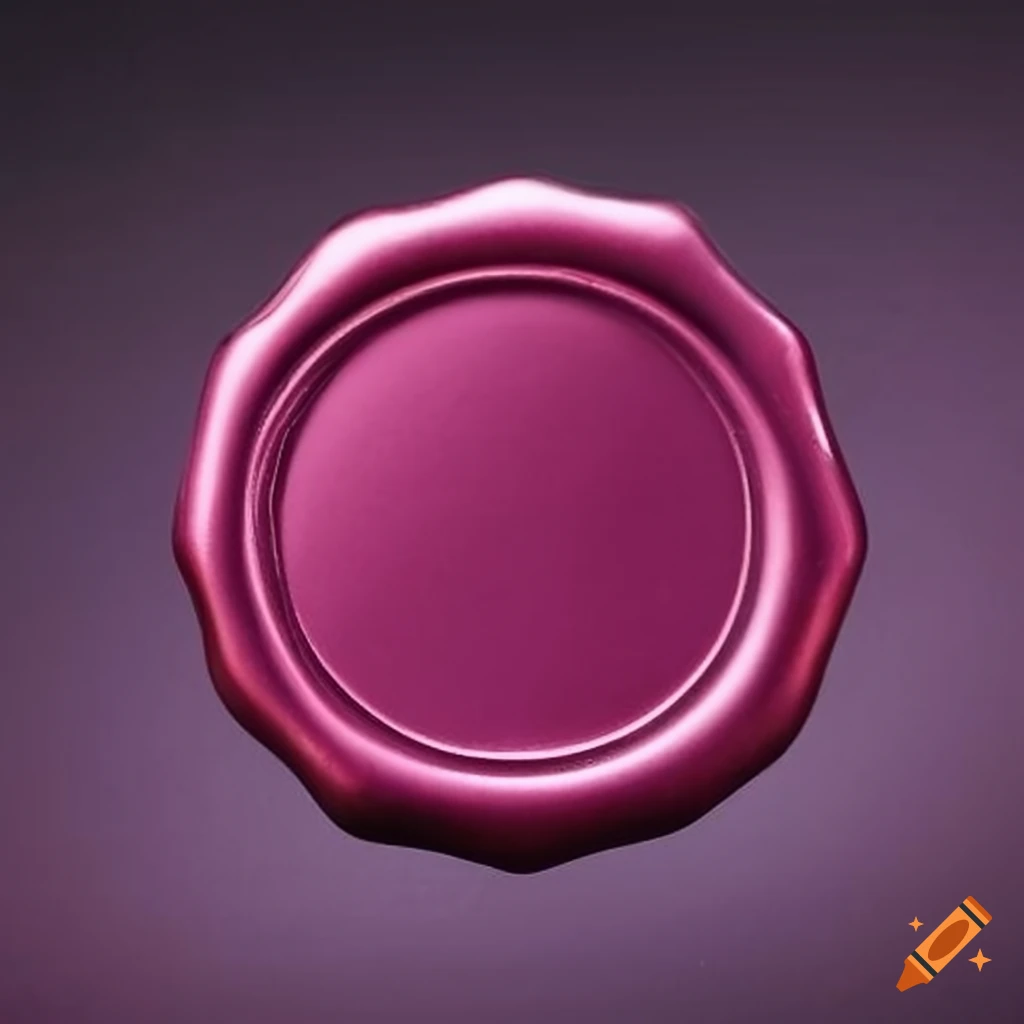 Metallic pink diamond-shaped wax seal on Craiyon