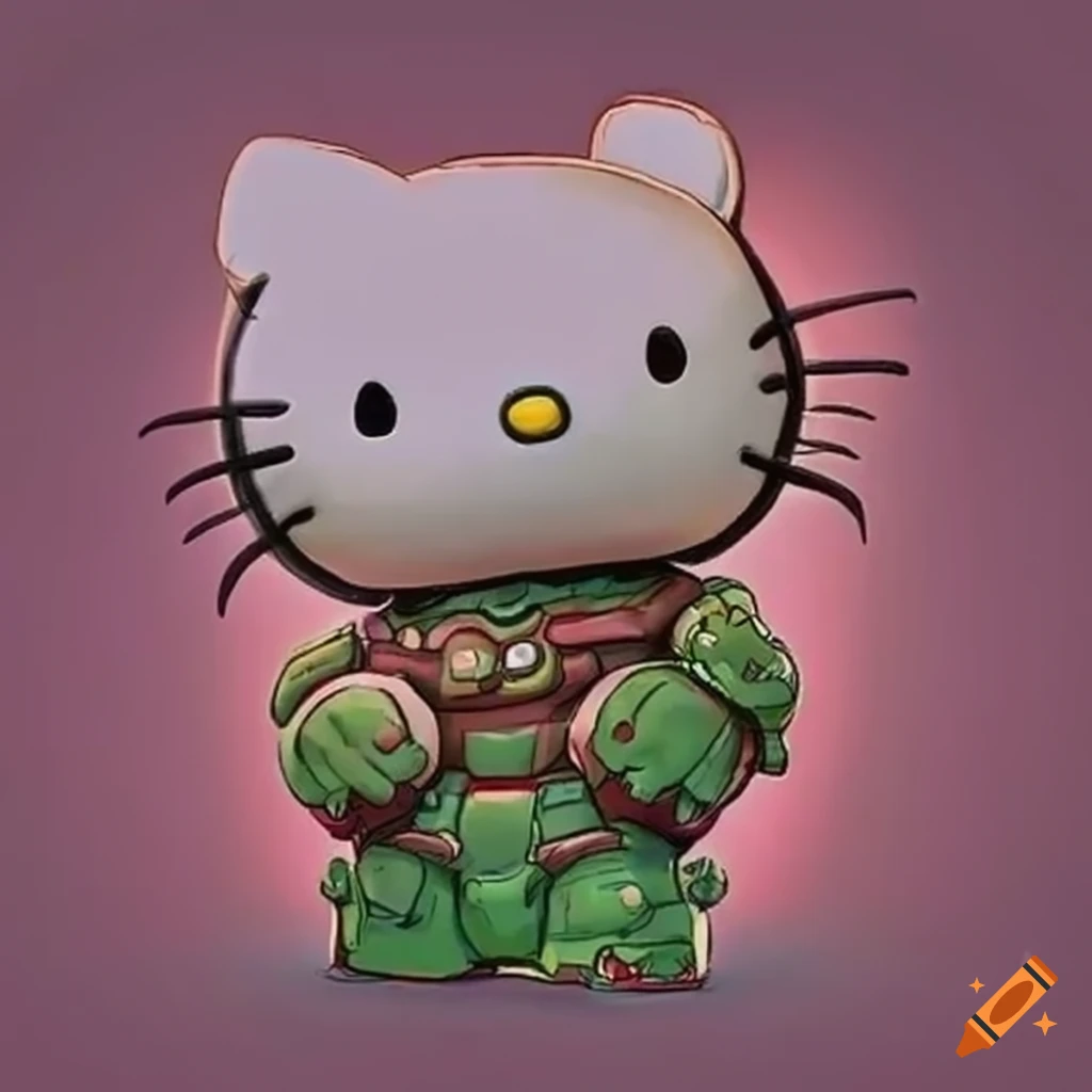 Amusing crossover of hello kitty and doom on Craiyon