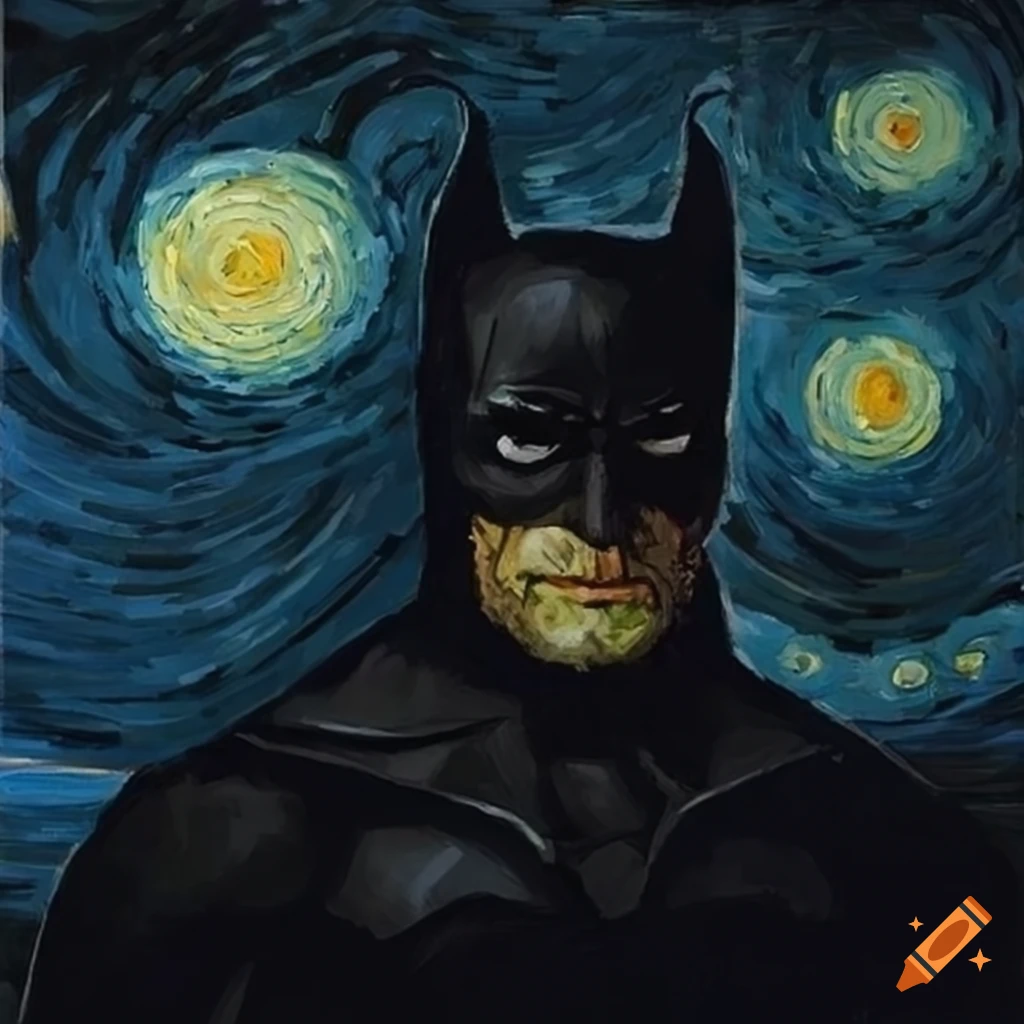 Starry night with batman logo