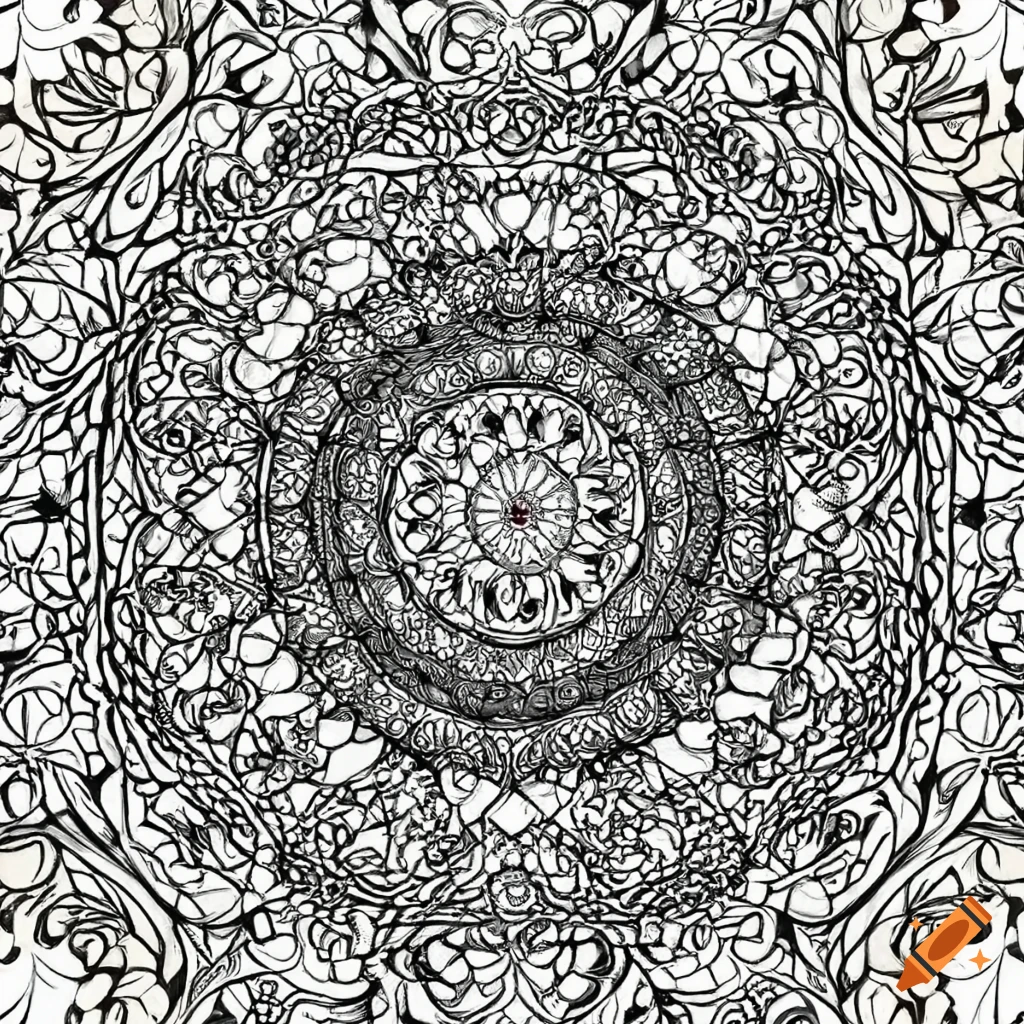 Intricate coloring page inspired by Spain on Craiyon