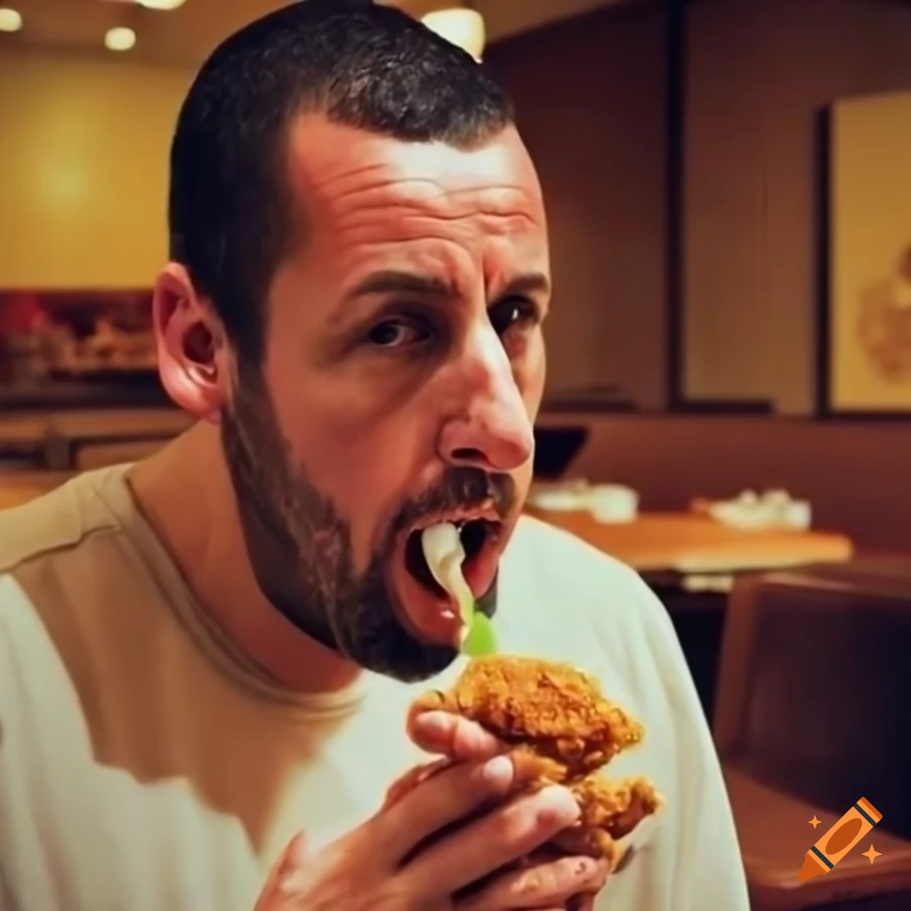 Adam sandler enjoying chicken tenders at applebee's on Craiyon