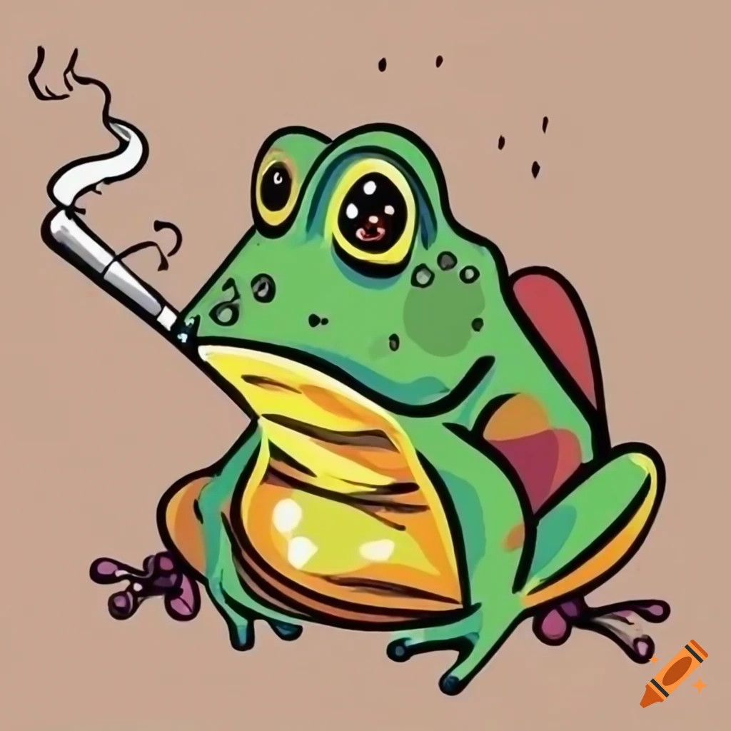 Smoking toad in picasso art style on Craiyon