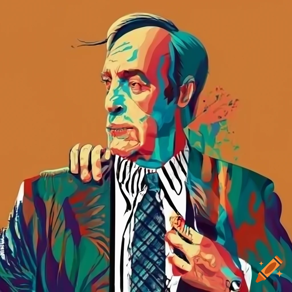 Intricate vector portrait of saul goodman on Craiyon
