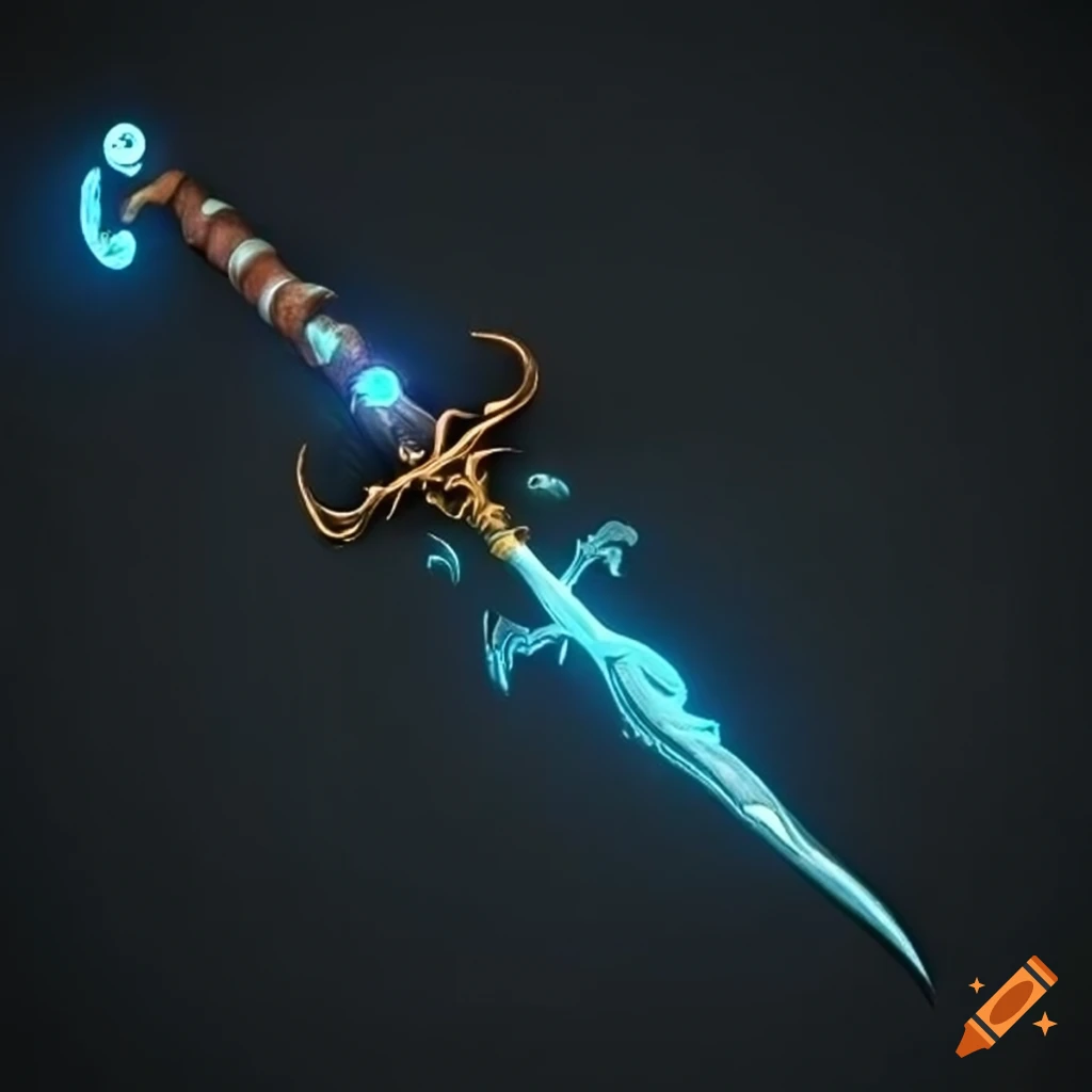 Glowing longsword with mystical runes on Craiyon