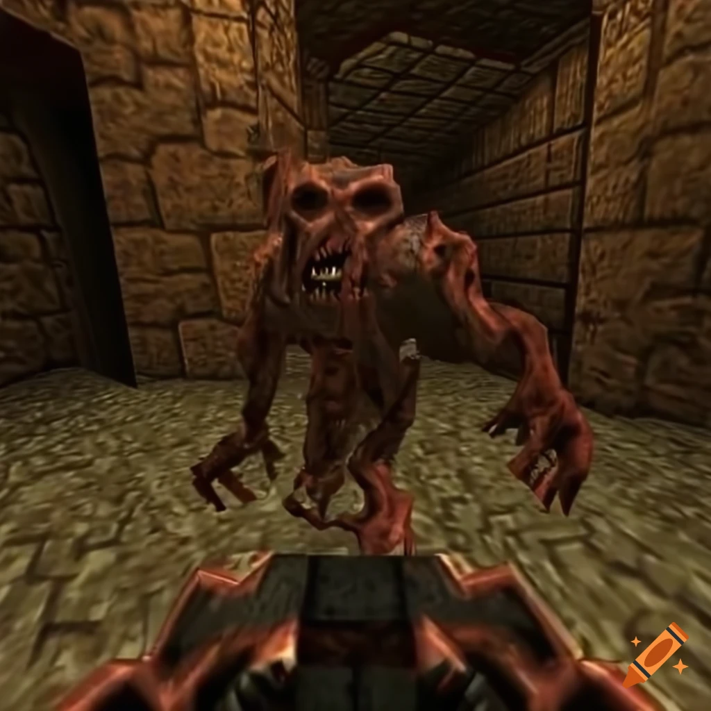 Nightmare monsters in a video game on Craiyon