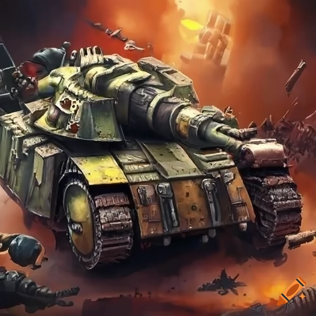 Image of a warhammer ork armored heavy tank