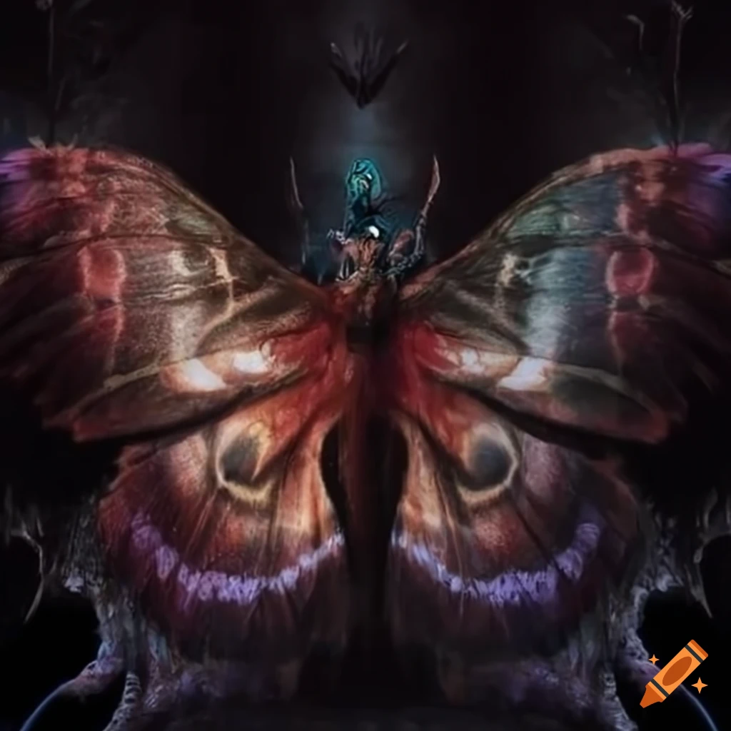 Scary fantasy moth demon on Craiyon